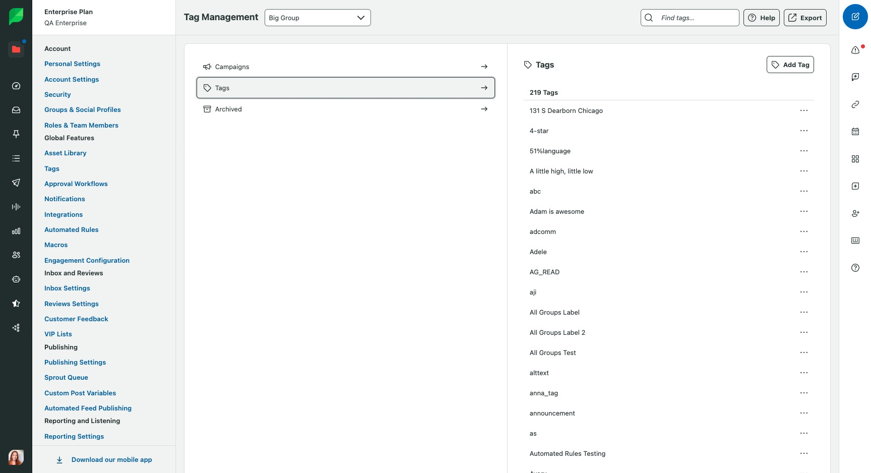 Internal tagging – Sprout Social Support
