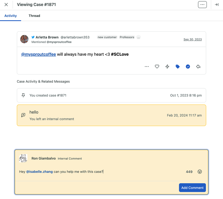 How can I collaborate on Cases? – Sprout Social Support