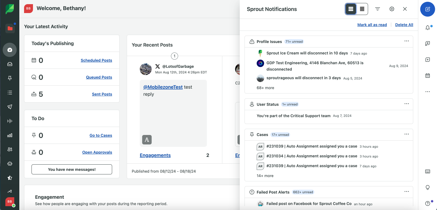 How do I use the Notifications Drawer? – Sprout Social Support