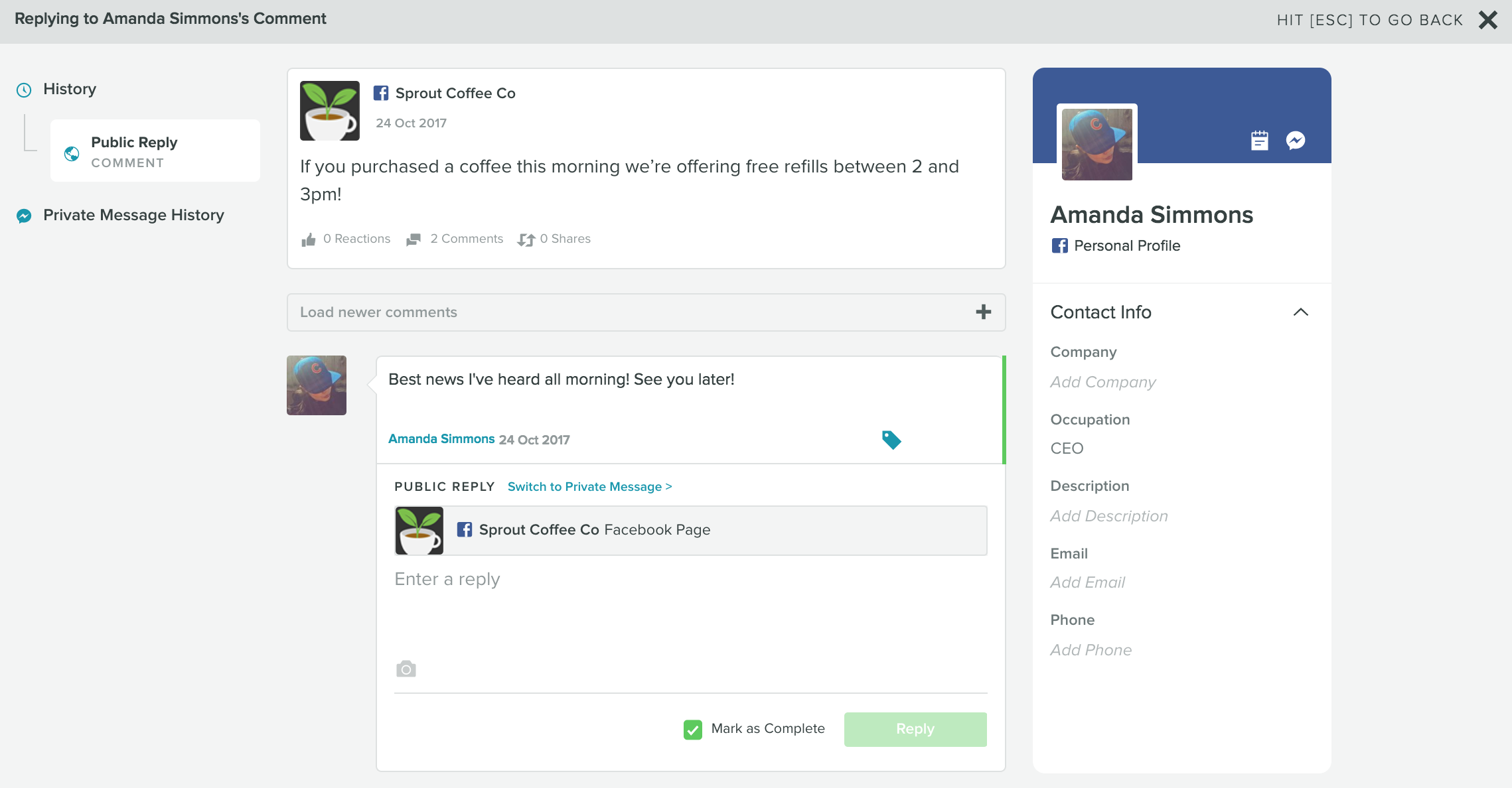 Message Actions – Sprout Social Support