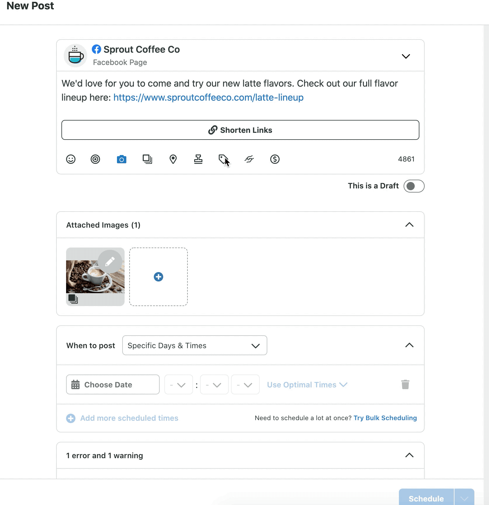 Social scheduling with tagging – Sprout Social Support