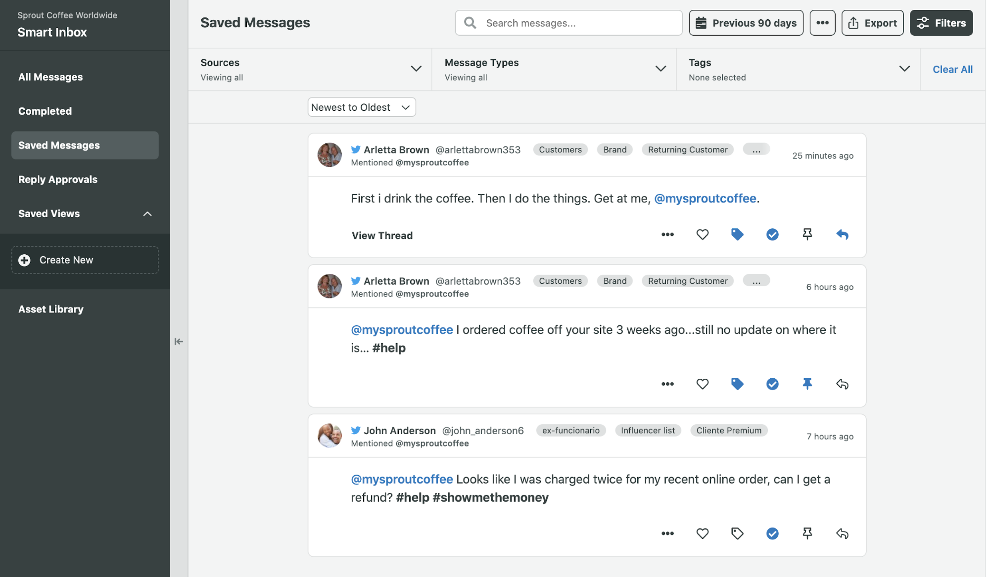 Message Actions – Sprout Social Support