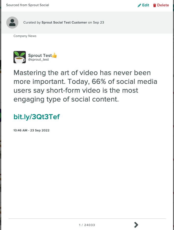 Send to Advocacy – Sprout Social Support